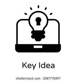 Key Idea Icon Keyhole Inside Light Stock Vector (Royalty Free ...