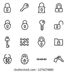 Key Lock Icons Pack Isolated Key Stock Vector (Royalty Free) 1274274880 ...