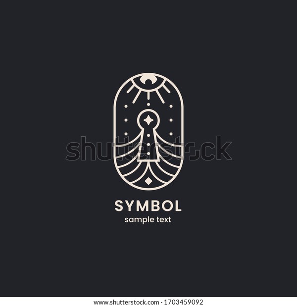 Key Lock Logo Geometric Sacred Symbol Stock Vector (Royalty Free ...