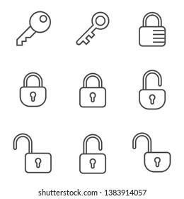 Key Lock Symbol Icons Vector Stock Vector (Royalty Free) 1383914057