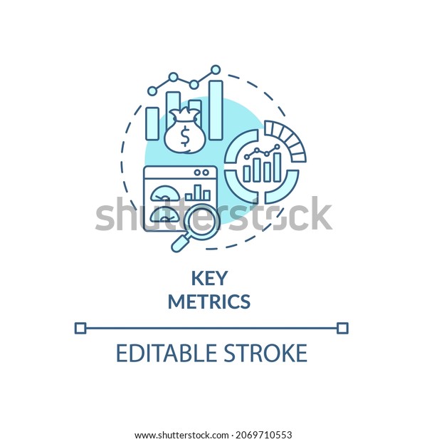 Key Metrics Blue Concept Icon Monitoring Stock Vector (Royalty Free ...