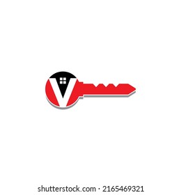 Key Negative Space Letter V Logo Stock Vector (Royalty Free) 2165469321 ...