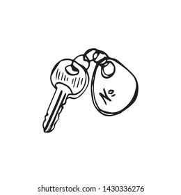 Key Number On Chain Vector Sketch Stock Vector (Royalty Free ...