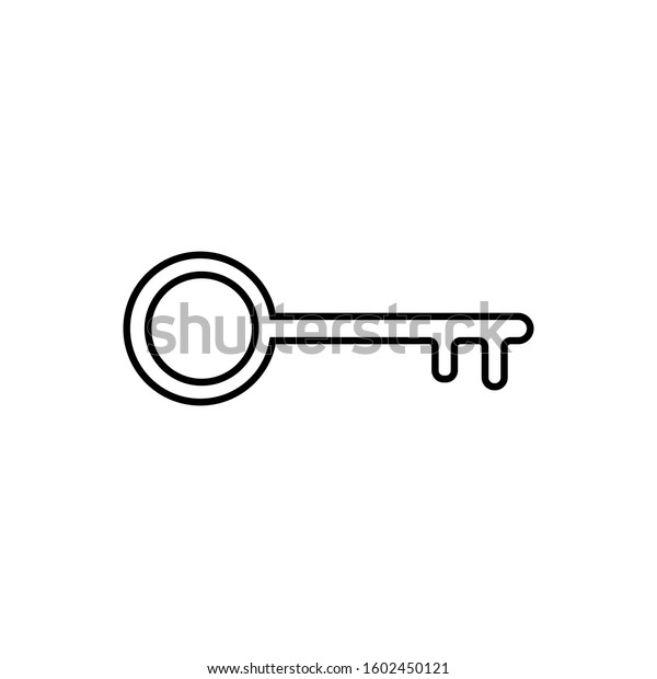 Key Outline Icon Isolated Symbol Logo Stock Vector (Royalty Free ...