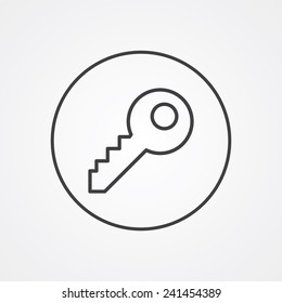 Key Outline Icon Isolated White Background Stock Illustration 504003787 ...