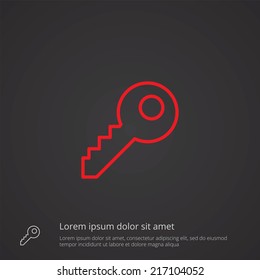 símbolo delgado de esquema de clave,: vector de stock (libre de ...