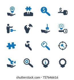Key Success Icons Blue Version Stock Vector (Royalty Free) 737646616