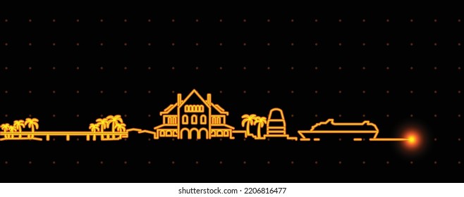 Key West Light Streak Skyline Profile Stock Vector (Royalty Free ...