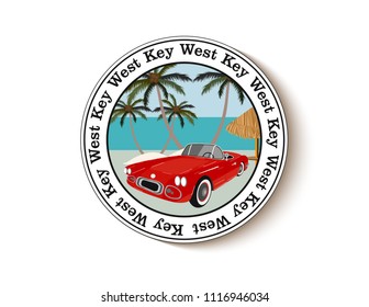 Key West Sticker Stock Vector (Royalty Free) 1116946034 | Shutterstock
