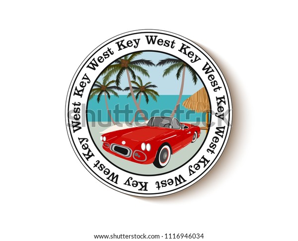 Key West Sticker Stock Vector (Royalty Free) 1116946034 | Shutterstock