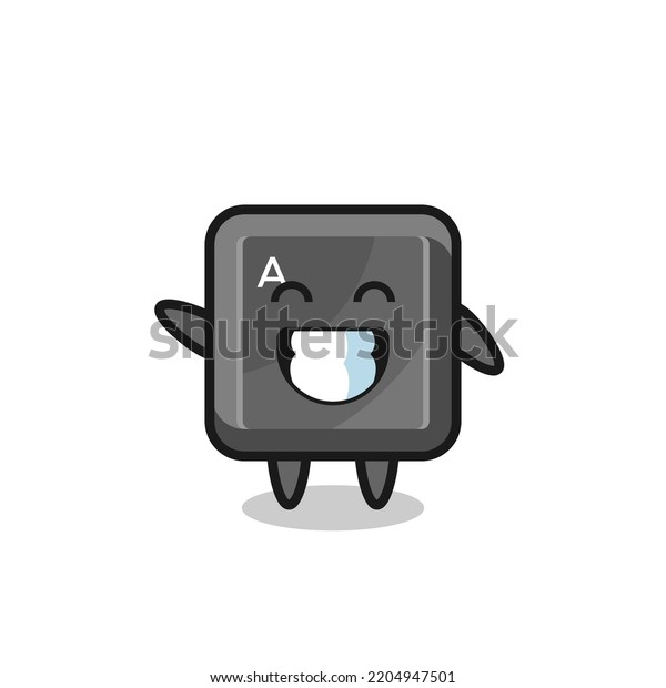 Keyboard Button Cartoon Character Doing Wave Stock Vector (Royalty Free ...