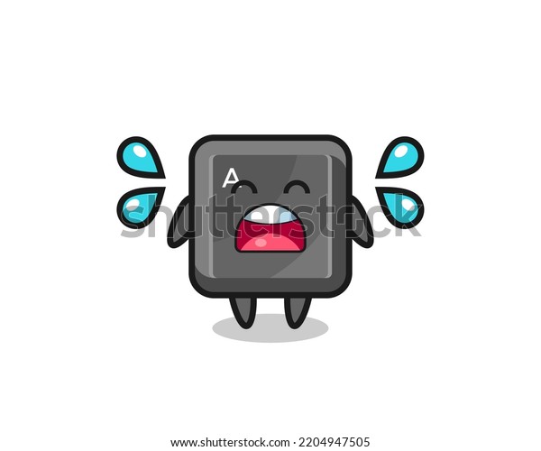 Keyboard Button Cartoon Illustration Crying Gesture Stock Vector ...
