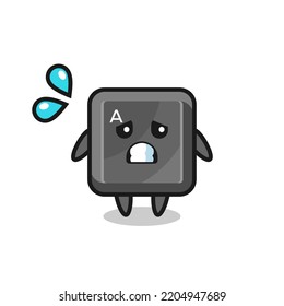 Keyboard Button Mascot Character Afraid Gesture Stock Vector (Royalty ...
