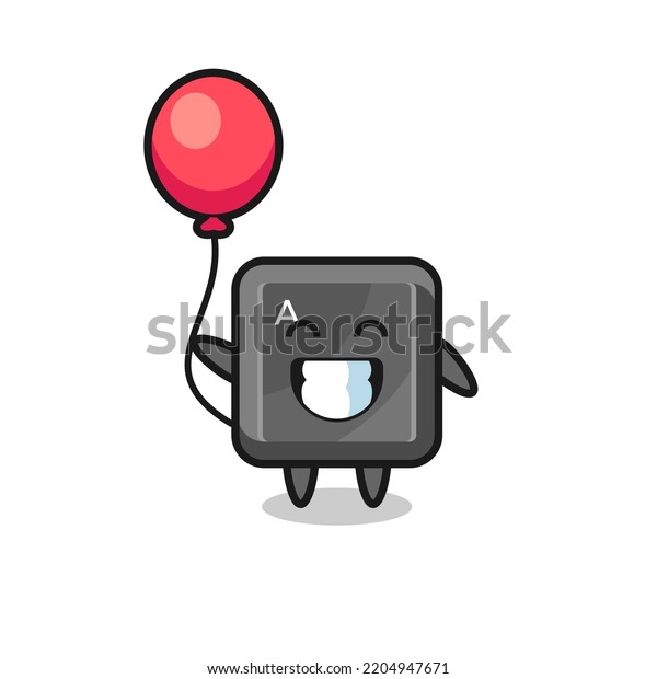 Keyboard Button Mascot Illustration Playing Balloon Stock Vector ...
