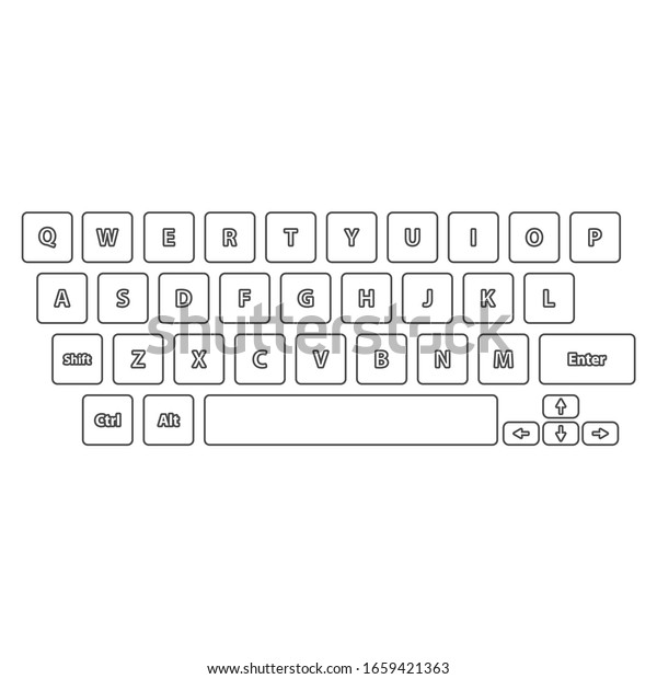 Keyboard Flat Stylevector Illustration Stock Vector (Royalty Free ...