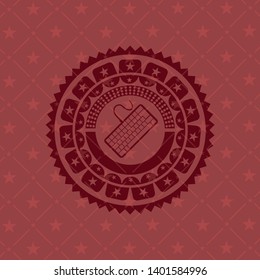 Keyboard Icon Inside Badge Red Background Stock Vector (Royalty Free ...