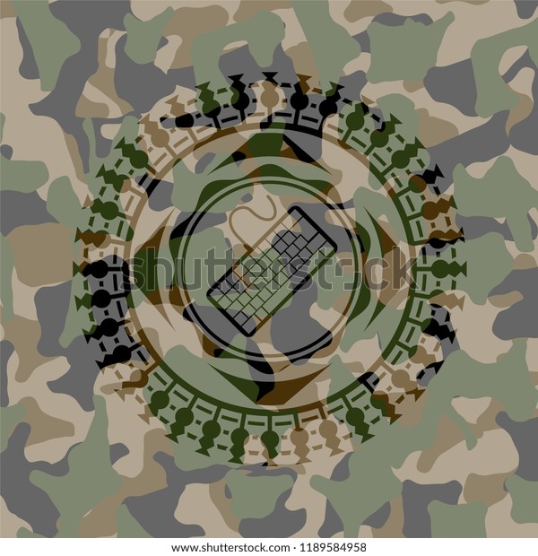 Keyboard Icon Inside Camouflage Texture Stock Vector (Royalty Free ...