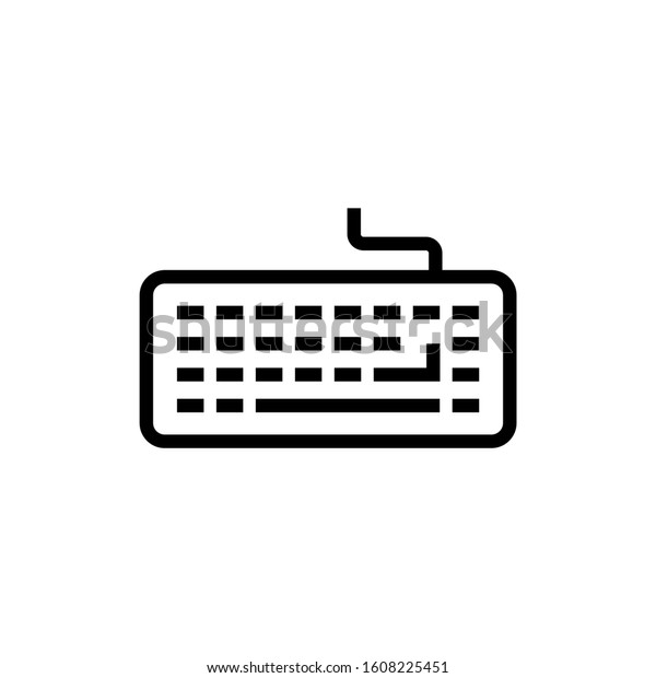 Keyboard Icon Outline Style On White: vector de stock (libre de ...