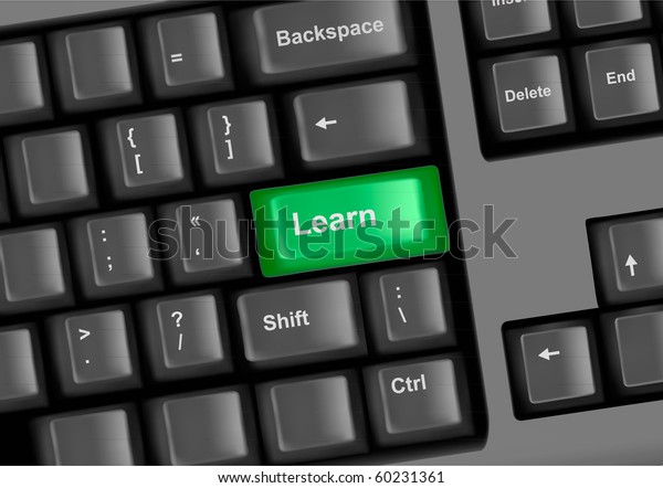 Keyboard Key Learn Internet Education Concept Stock Vector (Royalty ...