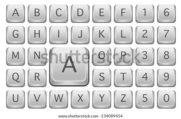 Keyboard Keys Alphabet Letters Isolated On: เวกเตอร์สต็อก (ปลอดค่า ...