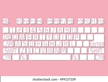 Keyboard Layout On Pink Background Vector Stock Vector (Royalty Free ...