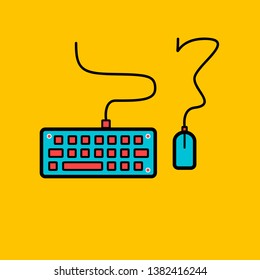 Keyboard Mouse Flat Art Stock Vector (Royalty Free) 1382416244 ...