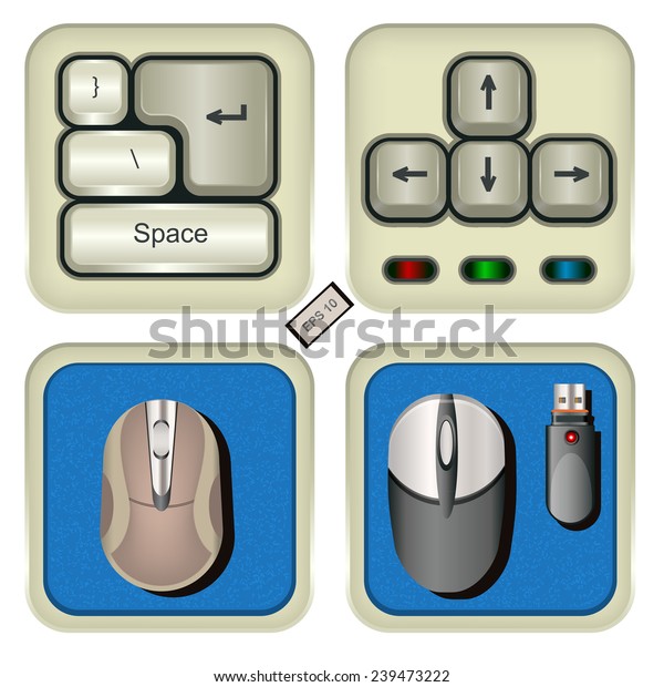 Keyboard Mouse Icons Eps 10 Illustration Stock Vector (Royalty Free ...