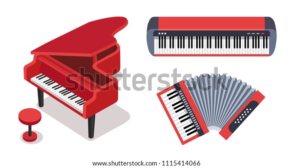 Keyboard Musical Instruments Vector Set Classical Stock Vector (Royalty ...