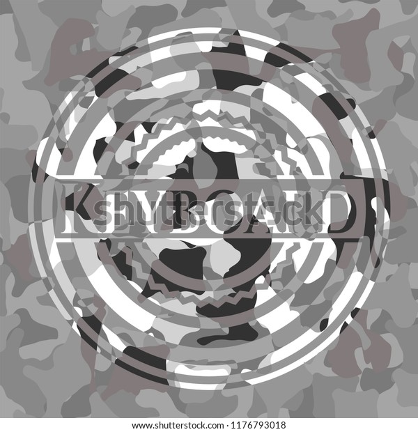 Keyboard On Grey Camouflage Pattern Stock Vector (Royalty Free ...