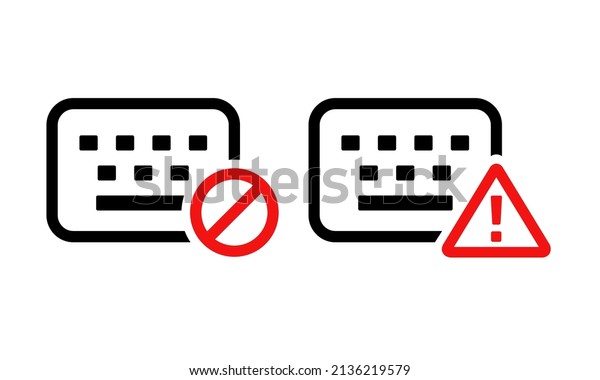 Keyboard Prohibited Icon Keyboard Warning Exclamation 库存矢量图（免版税 ...