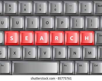 Keyboard Red Search Buttons Stock Vector (Royalty Free) 85775761 ...