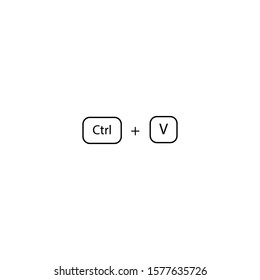 Keyboard Shortcut Ctrl V Sign Paste Stock Vector (Royalty Free) 1577635726