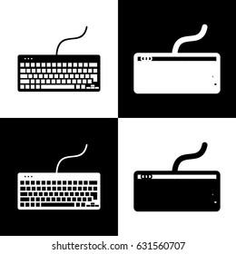 Keyboard Simple Sign Vector Black White Stock Vector (Royalty Free ...