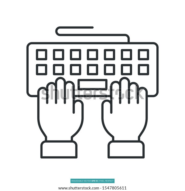 Keyboard Typing Icon Vector Illustration Logo Stock Vector (Royalty ...