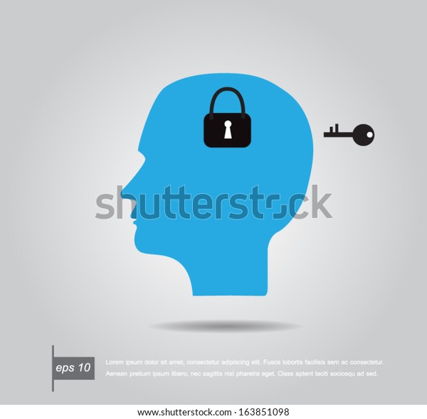 Keyhole On Brain Vector Illustration Stock Vector (Royalty Free ...