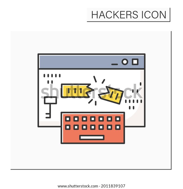 Keylogger Color Icon Keyboard Input Logger Stock Vector (Royalty Free ...