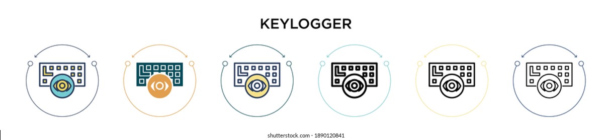 Keylogger Icon Filled Thin Line Outline Stock Vector (Royalty Free ...