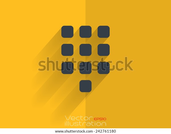 Keypad Icon On Yellow Background Stock Vector (Royalty Free) 242761180 ...