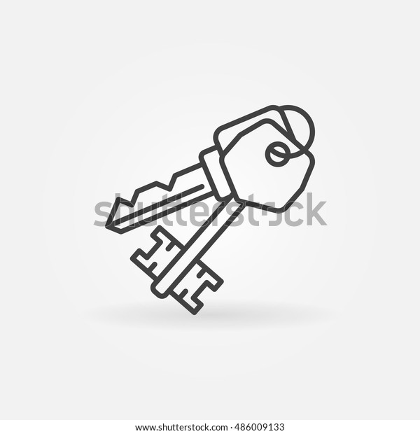Keys Icon Vector Minimal Outline Symbol Stock Vector (Royalty Free ...