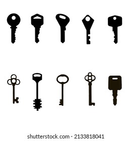 Keys Silhouette Collection Isolated Vector Stock Vector (Royalty Free ...