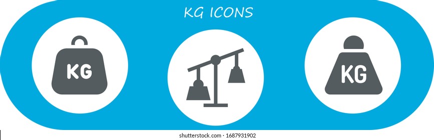Kg Icon Set 3 Filled Kg Stock Vector (Royalty Free) 1687931902