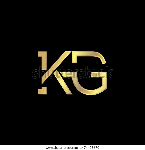 Kg Initial Logo Capital Letters Gold Stock Vector (Royalty Free) 1474405670