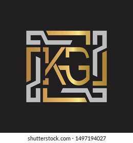 Kg Letter Logo Initial Capital Monogram: เวกเตอร์สต็อก (ปลอดค่า ...