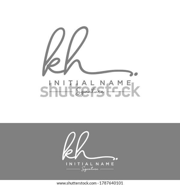 Kh Initial Letter Handwriting Signature Logo Stock Vector (Royalty Free ...