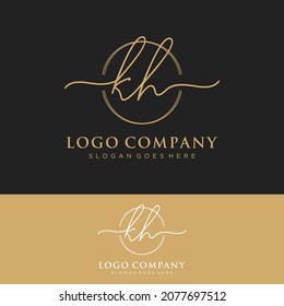 Kh Initial Letters Handwriting Signature Logo Stock Vector (Royalty ...