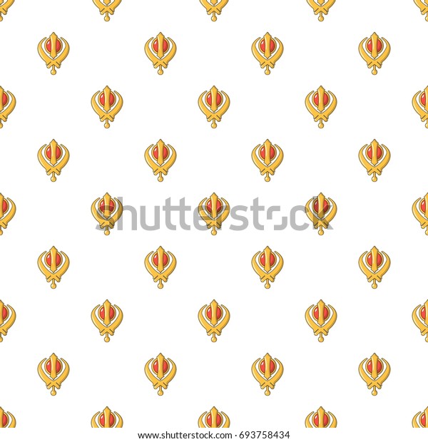 Khanda Symbol Sikhism Religion Pattern Cartoon Stock Vector (Royalty ...