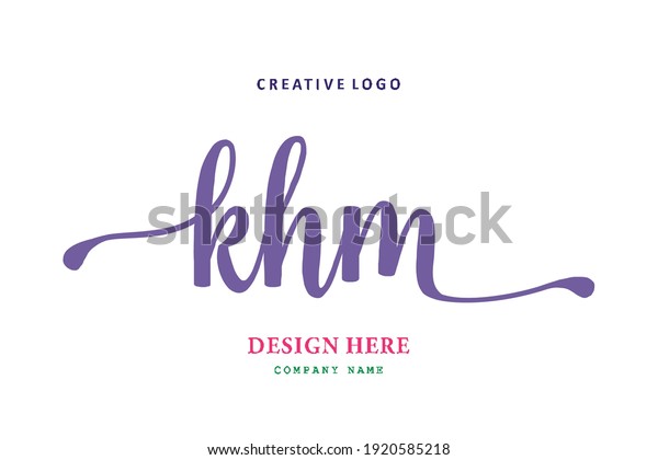 Khm Lettering Logo Simple Easy Understand Stock Vector (Royalty Free ...