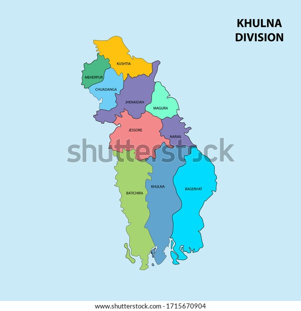 Khulna Division Map Bangladesh Stock Vector (Royalty Free) 1715670904 ...