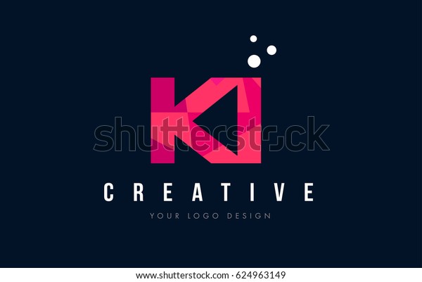 Ki K Purple Letter Logo Design Stock Vector (Royalty Free) 624963149