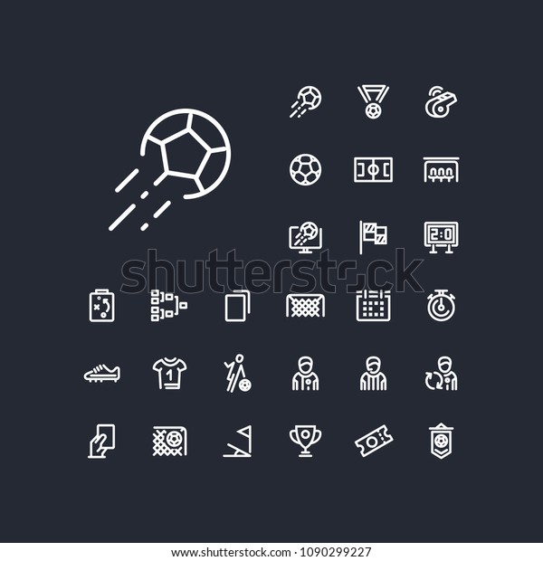 Kick Ball Icon Set On Black Stock Vector (Royalty Free) 1090299227 ...